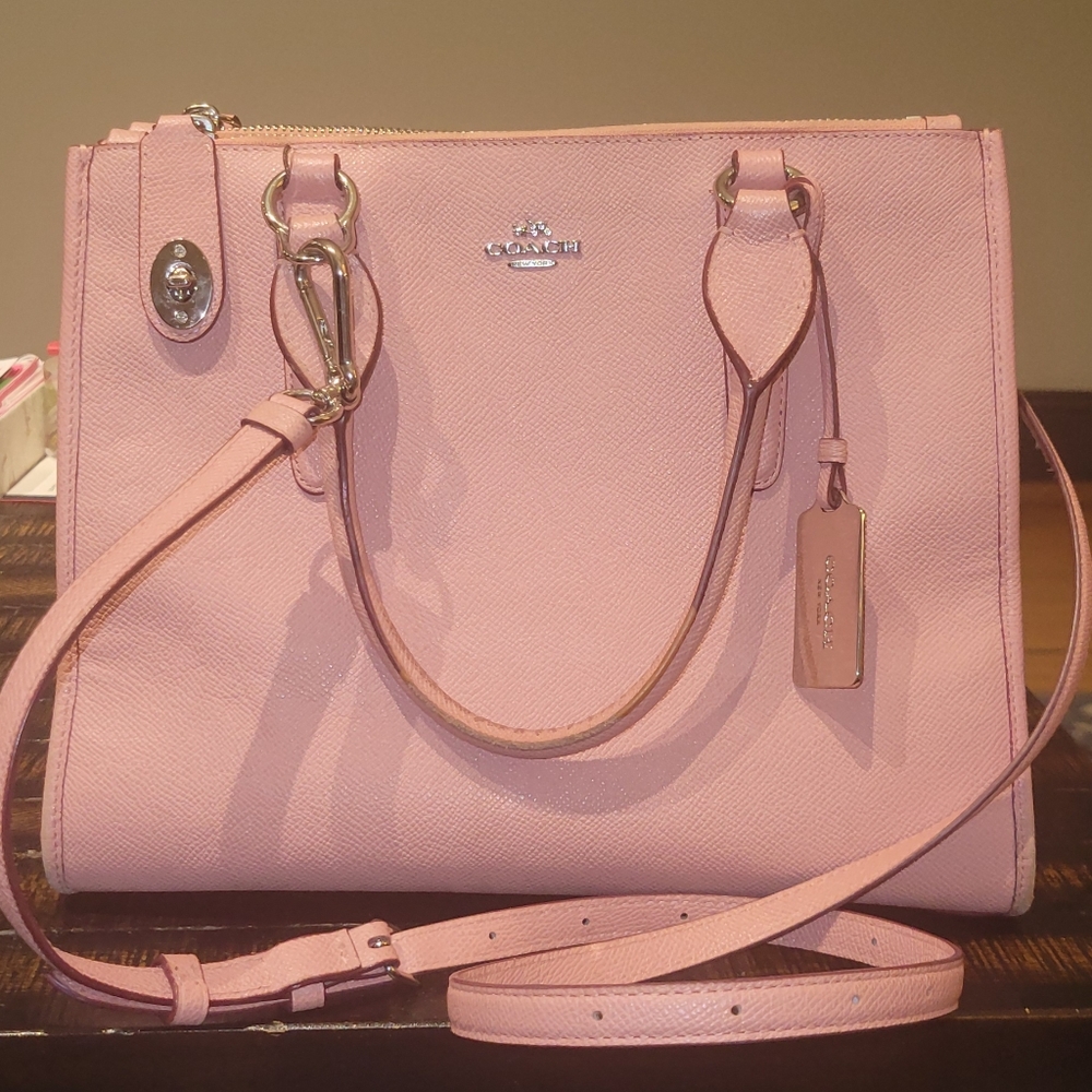 Coach Crosby Carryall In Bubblegum Pink Crossgrain Le… - Gem